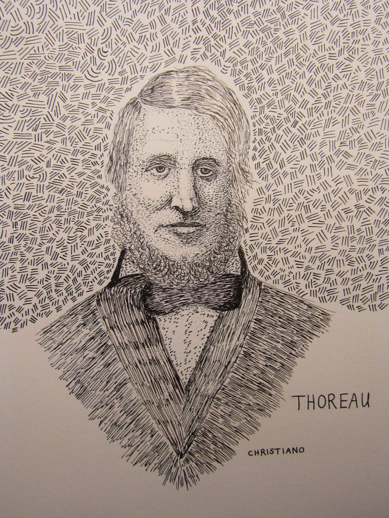 Henry David Thoreau - Pen & Ink - 10" x 8" - C. Thomas Christiano - Artist